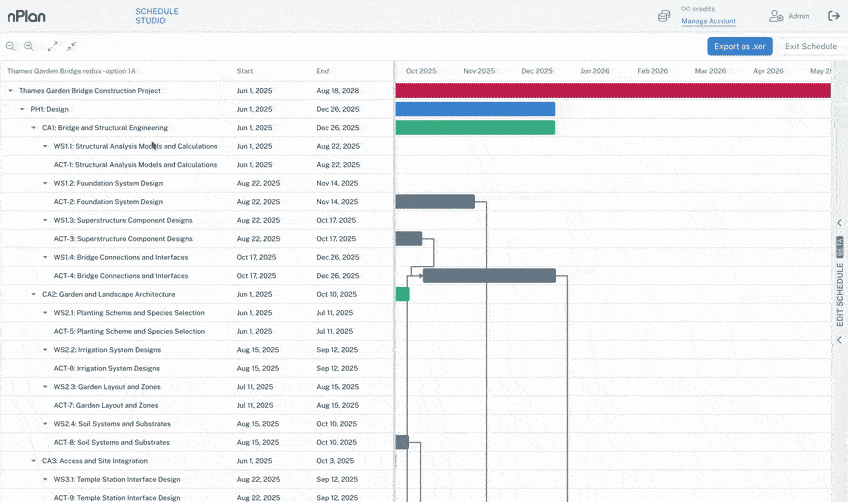 Schedule Studio | nPlan